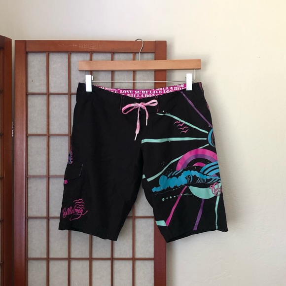 Billabong | Swim | Y2k Neon Juniors Low Rise Swim Trunks | Poshmark